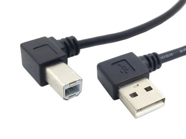 SYSTEM-S USB A (Male) To USB Type B (Male) Adapter Cable 90° Angled 22 ...