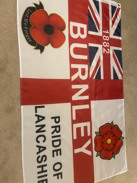 BURNLEY FC FLAG 5ft by 3ft - Burnley Football Club Flag BRAND NEW ...