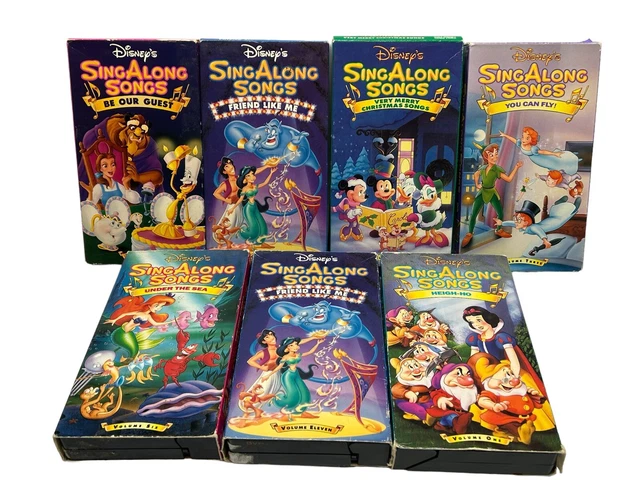 DISNEY SING ALONG Songs VHS Tapes Christmas Heigh-Ho Snow White Aladdin ...