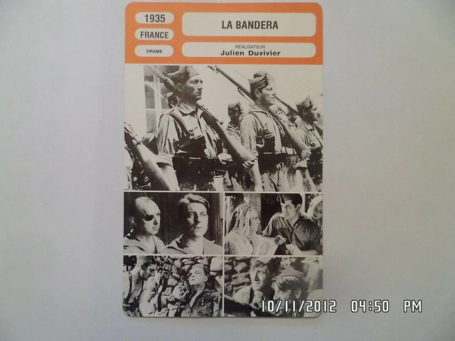 CARTE FICHE CINEMA 1935 LA BANDERA Jean Gabin Robert Le Vigan Pierre Renoir Lion EUR 2,50 ...