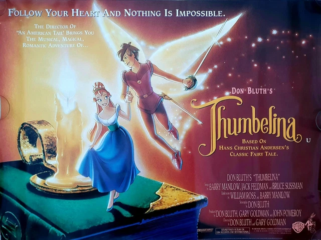 THUMBELINA - ROLLED ORIGINAL 1994 UK QUAD CINEMA POSTER 30"x40 ...