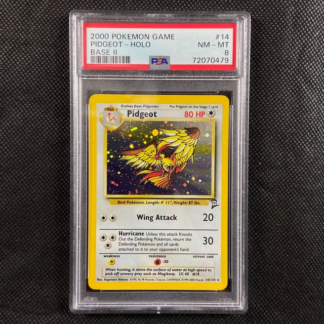 PSA 8 PIDGEOT 14/130 Pokemon Base Set 2 Holo Card Near Mint - Mint £39. ...