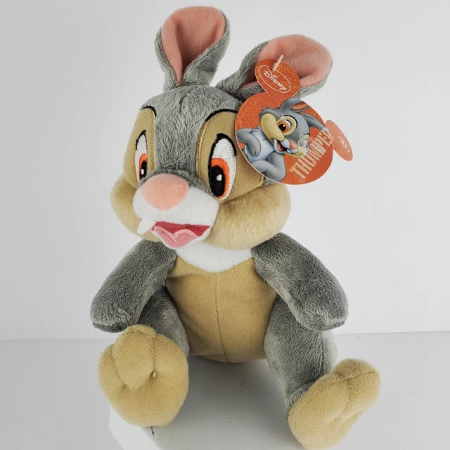 DISNEY THUMPER BUNNY Rabbit Plush Stuffed Toy Gray Tan From Bambi 9 ...