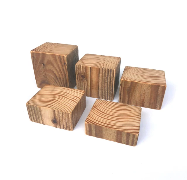 RUSTIC WOOD BLOCKS 95mm x 75mm x Height Options Reclaimed Timber Plinth ...
