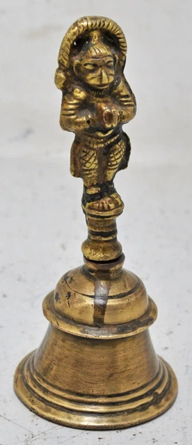 ANTIQUE BRASS GOD Hanumana Temple Aarti Bell Original Old Hand Crafted ...