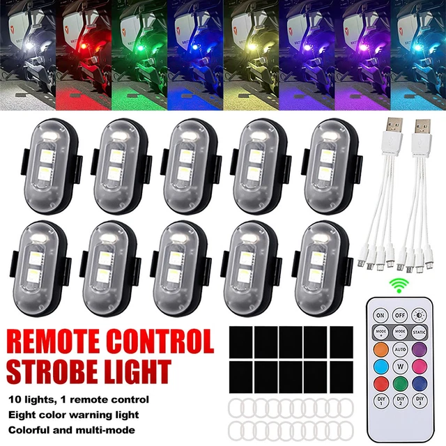 REMOTE CONTROL STROBE Light, Wireless Led Lights for Car, 8 Colors ...