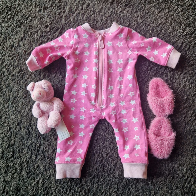 OUR GENERATION 18” Doll Outfit Pyjamas All In One Slippers Teddy ...