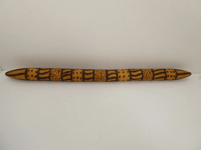 VINTAGE AUSTRALIAN WOODEN Aboriginal Dance Digging Stick Wire Burnt ...