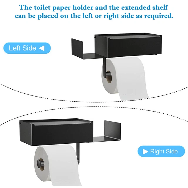 Toilet Roll Holder No Drill Wall Mounted Self Adhesive Toilet Paper