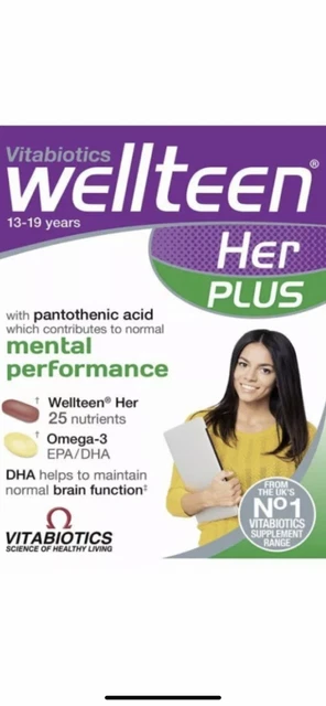 VITABIOTICS WELLTEEN HER Plus Cognitive immune Support 56 Tabs FACTORY ...