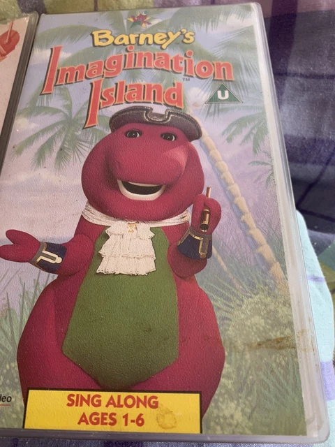 LOT 3,VINTAGE BARNEY'S Imagination Island/Rock&1234 Counting VHS 1995/ ...