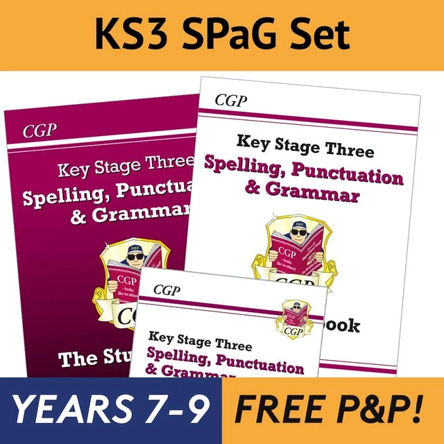 KS3 SPELLING, PUNCTUATION & Grammar Workbooks Ages 11-14 with Answers ...