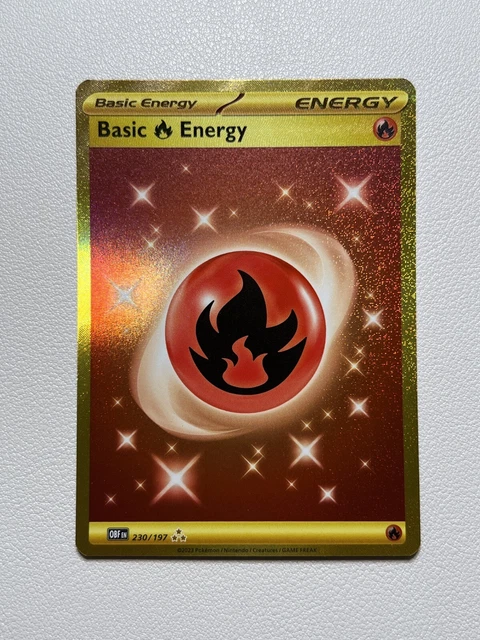 POKÉMON TCG BASIC Fire Energy SV03: Obsidian Flames 230/197 Holo Hyper ...