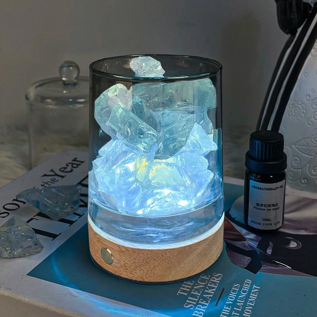 USB ELECTRIC AROMA Stone Diffuser Crystal Salt Lamp Room Fragrance ...