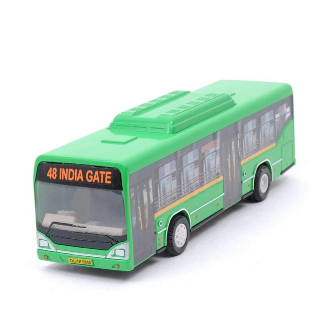 DELHI METRO PUBLIC Transport Bus Plastic Toy- Miniature -Pull Back Low ...