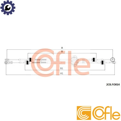 CABLE MANUAL TRANSMISSION 2CB.FO014 FOR FORD TRANSIT/CONNECT/V408/Box ...