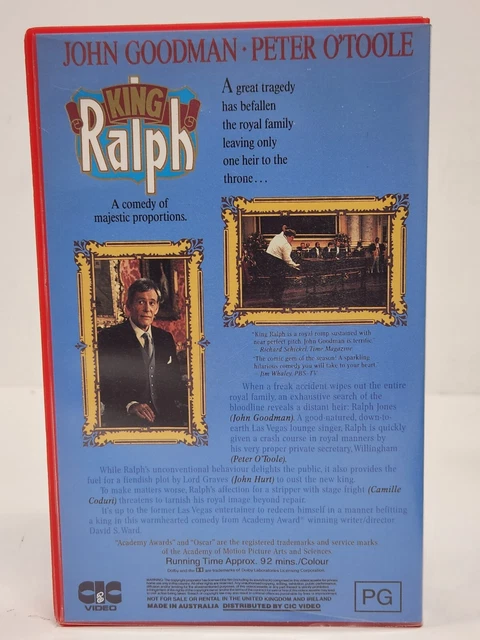 KING RALPH VHS Big Box Movie PAL 1990 John Goodman EX Rental $25.00 ...