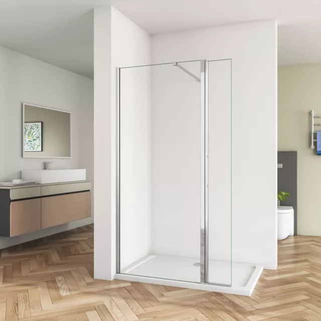 WET ROOM SHOWER Screen With Flipper Walk In Enclosure NANO Easy Clean ...