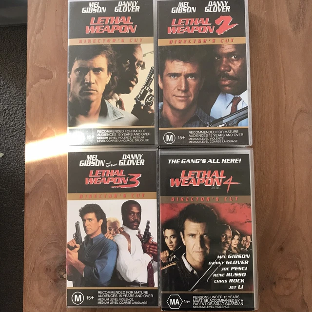 LETHAL WEAPON VHS Series 1,2,3,4 all directors cut mel gibson. Video ...