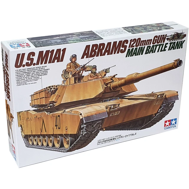 TAMIYA U.S. M1A1 Abrams Battle Tank with 120mm Gun Model Kit 35156 ...