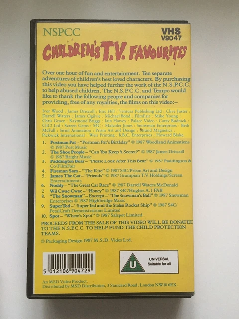 Children S Tv Favourites Nspcc Vhs 6 00 Picclick Uk