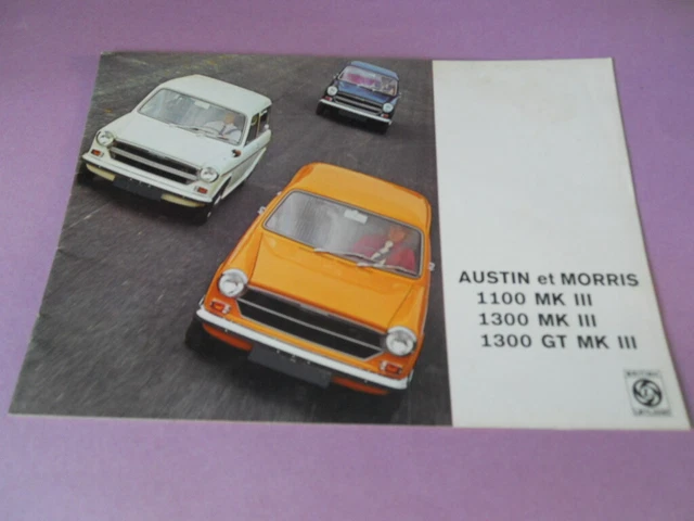 AUSTIN ET MORRIS 1100 / 1300 brochure catalogue documentation édition ...