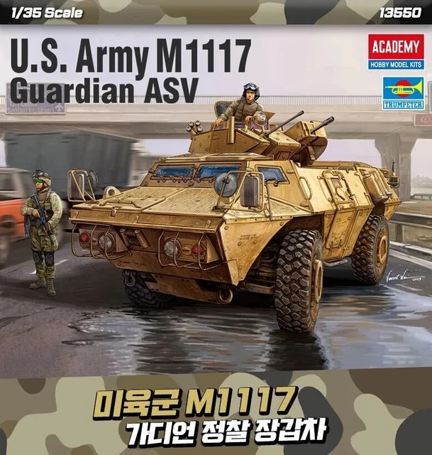 ACADEMY 1/35 U.S. Army M1117 Guardian ASV Armored Vehicle Plastic Model ...
