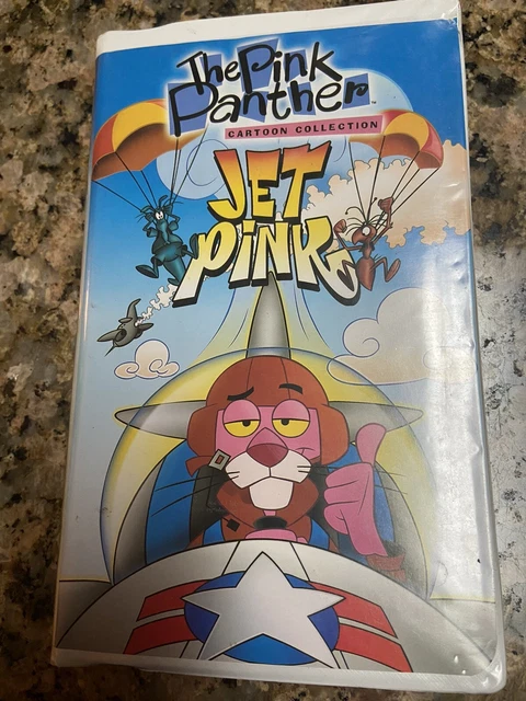 VINTAGE THE PINK Panther Jet Pink Cartoon VHS Cassette Tape Clamshell ...