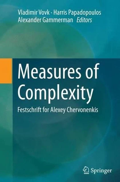 MEASURES OF COMPLEXITY : festin pour Alexey Chervonenkis par Vladimir Vovk (En EUR 192,76 ...