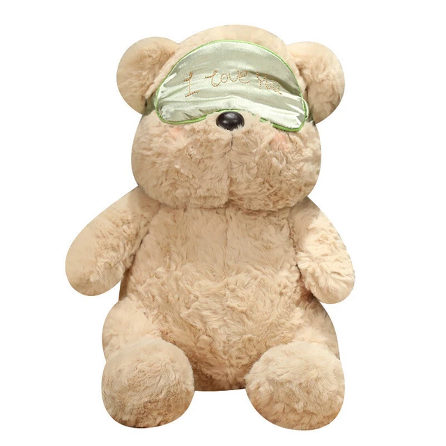 PLAYFUL CHEESE BEAR Eye Mask Plush Teddy Realistic Non-cartoon ...