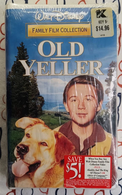 OLD YELLER WALT Disney Family Film Collection 1996 VHS Tape - New ...