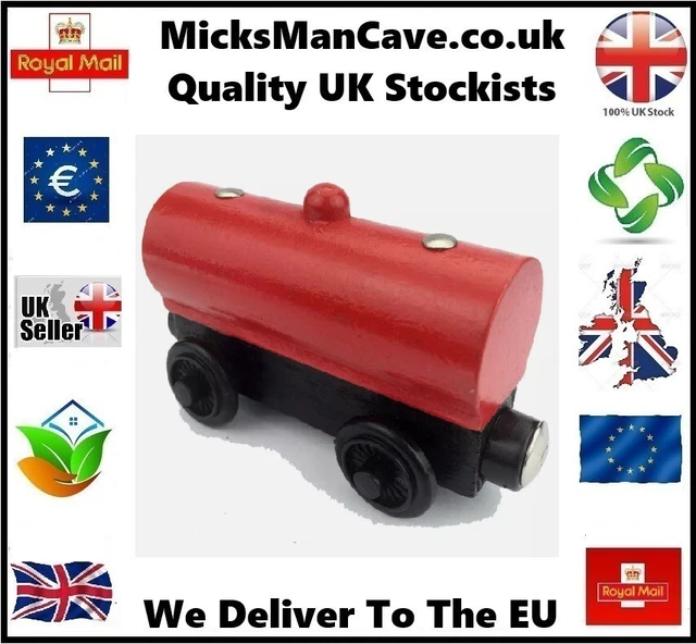 THOMAS THE TANK Engine RED OIL TANKER Carriage Tender Wooden Toy Train ...