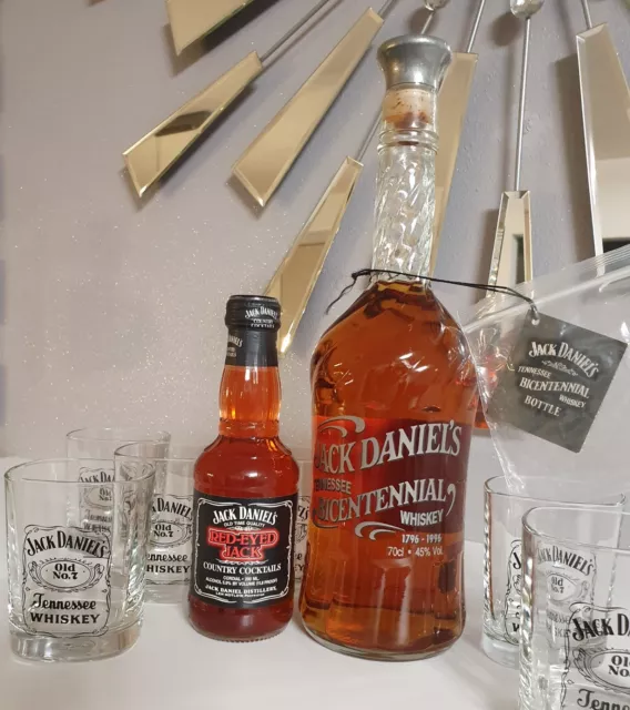 Jack Daniels Bicentennial Whiskey Jack Daniels Red Eyed Jack 6 Gläser Rar Eur 75000