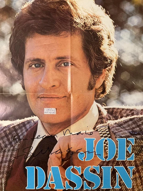 RARE JOE DASSIN Beau Poster Affiche 40/60 CM Autographe dédicace Signé ...