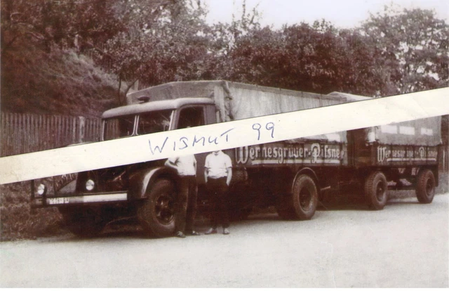 OLDTIMER-FOTO DDR VEB LKW Vomag Hängerzug Brauerei Wernesgrüner Bier ...