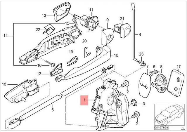 GENUINE BMW E46 Convertible Door Lock Actuator Motor Right OEM ...
