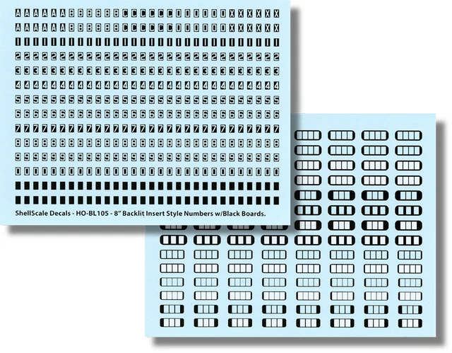 HO105BL - 8 Inch EMD/GE Backlit Number Board Decals - ShellScale Decals ...