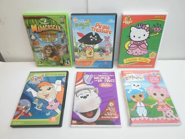 LOT DE 7 DVD testés Lalaloopsy/Madagascar Trivia/Atomic Betty/Hello ...