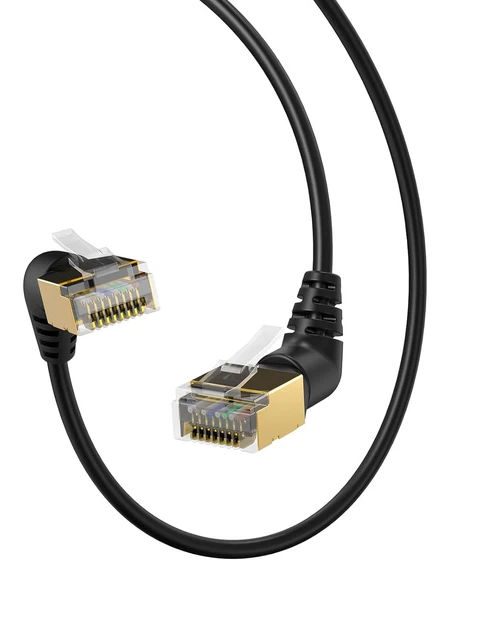 CABLECREATION CAT8 RIGHT Angle Ethernet Cable, 360° Rotation 1m/3.3ft ...