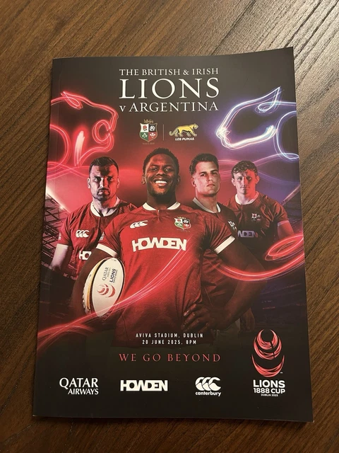 BRITISH AND IRISH Lions v Argentina 2025 official match programme ...