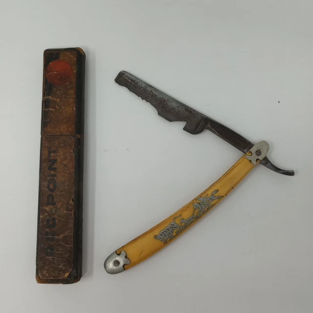 RED POINT WITH Inlay Vintage Straight Razor With Box $20.00 - PicClick