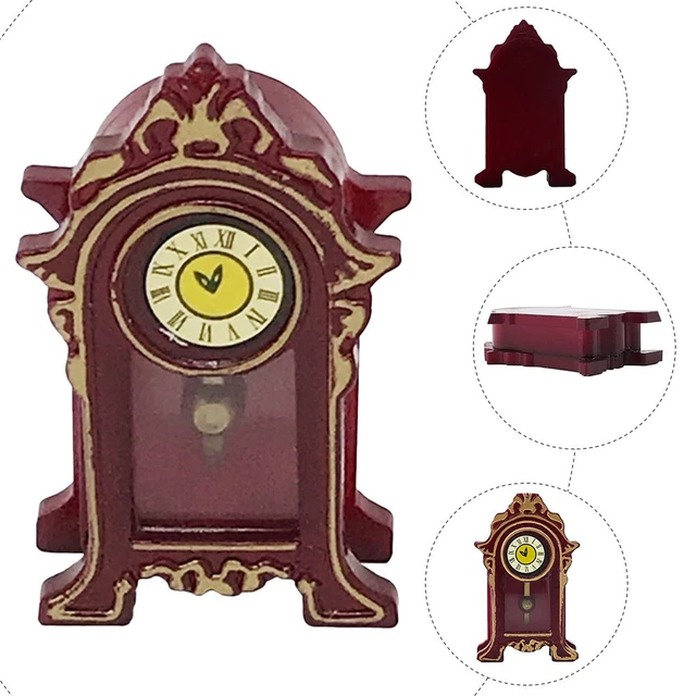 RETRO STYLE PENDULUM Clock Dollhouse Decor Miniature Living Room $19.13 ...