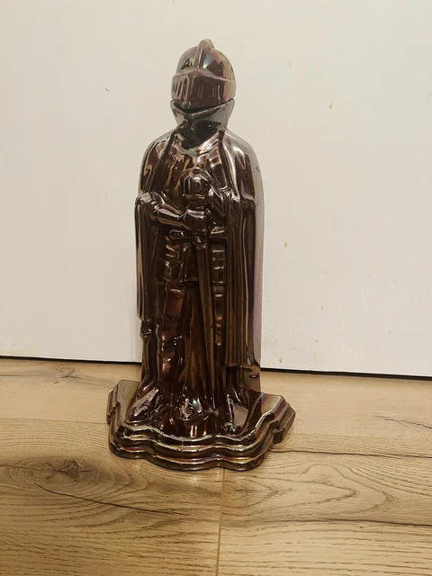 ANTIQUE ENGLISH IRIDESCENT Enameled Cast Iron Knight Fireplace Tool Set ...