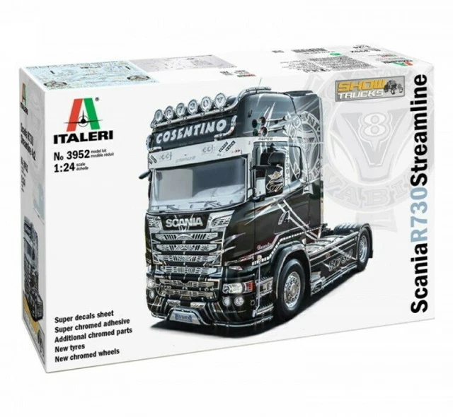ITALERI LKW SCANIA R730 Streamline Show Truck 1:24 Model Kit Bausatz ...