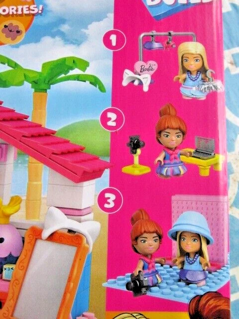 MEGA ~ BARBIE Malibu House Building Set (303 Pieces) W/2 Dolls SEALED ...