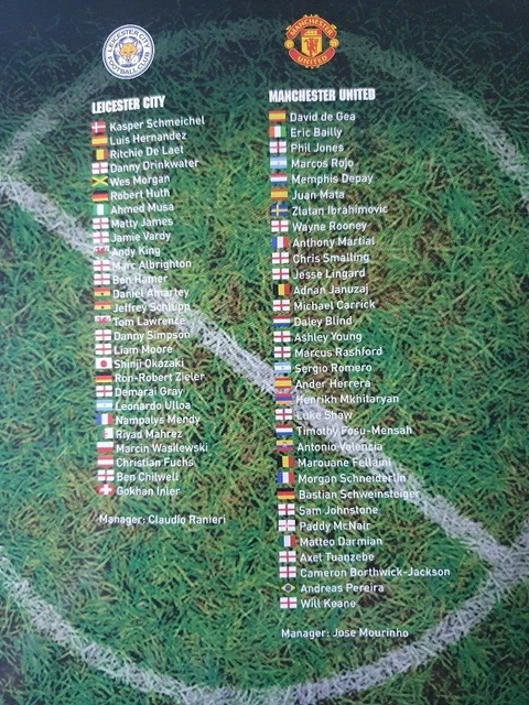 FA COMMUNITY SHIELD Programme Leicester V Man United Wembley August ...