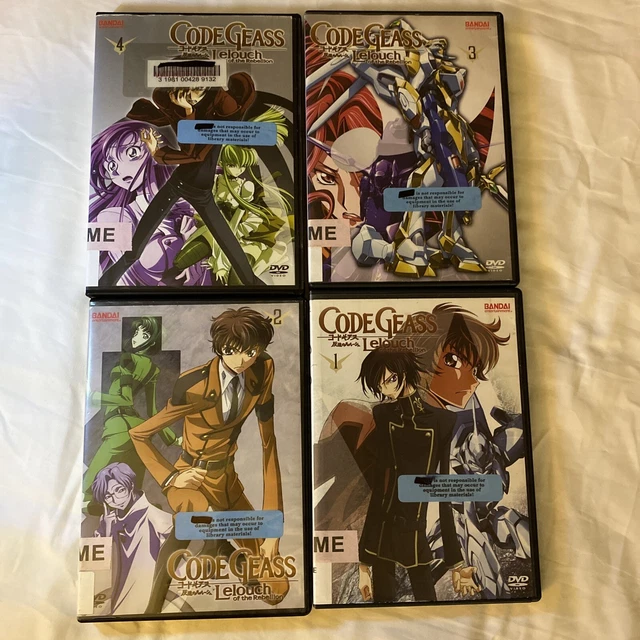 BANDAI CODE GEASS R2 Lelouch Of The Rebellion DVD Season 1 Volume 1-4 ...