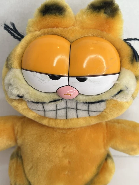 GARFIELD PLUSH TOY Vintage 1981, plastic eyes and nose stuffed animal ...