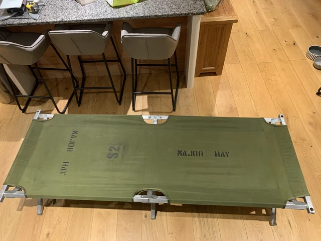 BRITISH ARMY FOLDING Military Aluminium Field Cot Camp Bed £50.00 ...