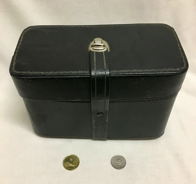 VINTAGE BLACK VINYL Camera Gadget Bag 1960s Steampunk Purse Straps ...